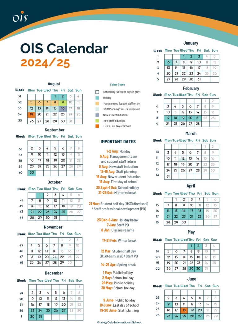 Ostia International School Calendar 2025-2026 [Academic Year]