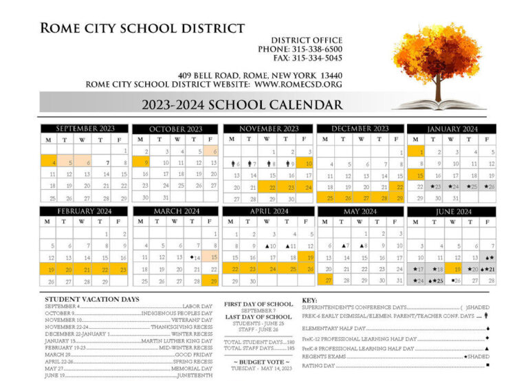The New School Rome Calendar 2024-2025 [Academic Year]